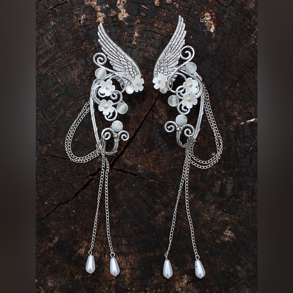 Jewelry | Silver Angel Wing Ear Cuff Set | Poshmark